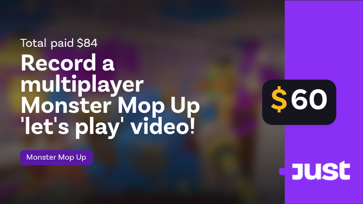 Record a multiplayer Monster Mop Up 'let's play' video! | Just Monster ...
