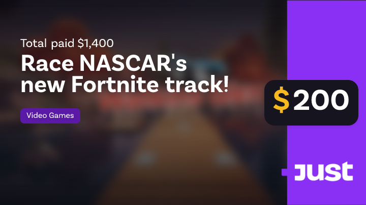 Race NASCAR's new Fortnite track! | Just Video Games