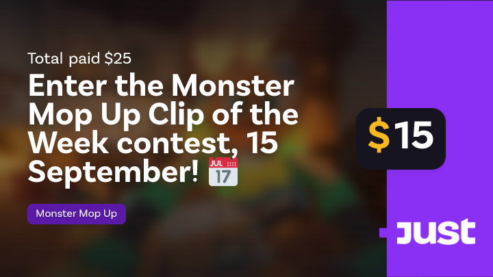 Enter the Monster Mop Up Clip of the Week contest, 15 September! 📅 ...