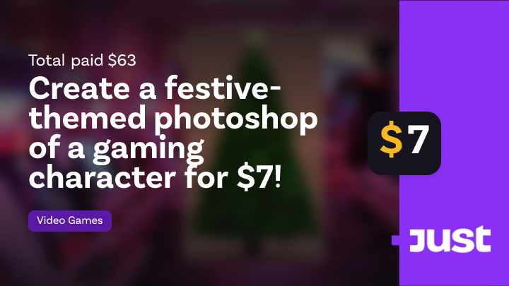 Create a festive-themed photoshop of a gaming character for $7! | Just ...