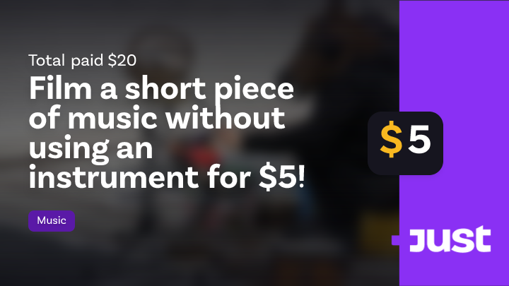 Film a short piece of music without using an instrument for $5! | Just ...