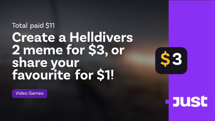 Create a Helldivers 2 meme for $3, or share your favourite for $1 ...