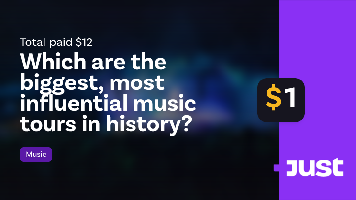 Which are the biggest, most influential music tours in history? | Just ...